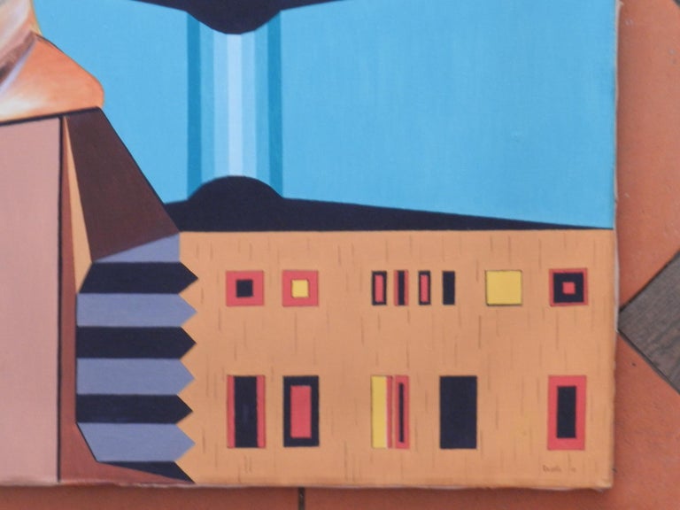 Mario Rossello - Abstract Cubist Painting by Mario Rossello Italy 1965 ...