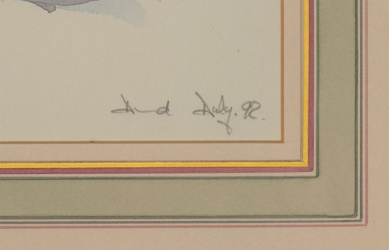 David Daly - David Daly SWLA - 1992 Watercolour, Great Snipe Displaying ...