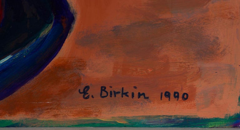 Edith Birkin - Edith Birkin (1927-2018) - Signed 1990 Oil, Vibrant ...