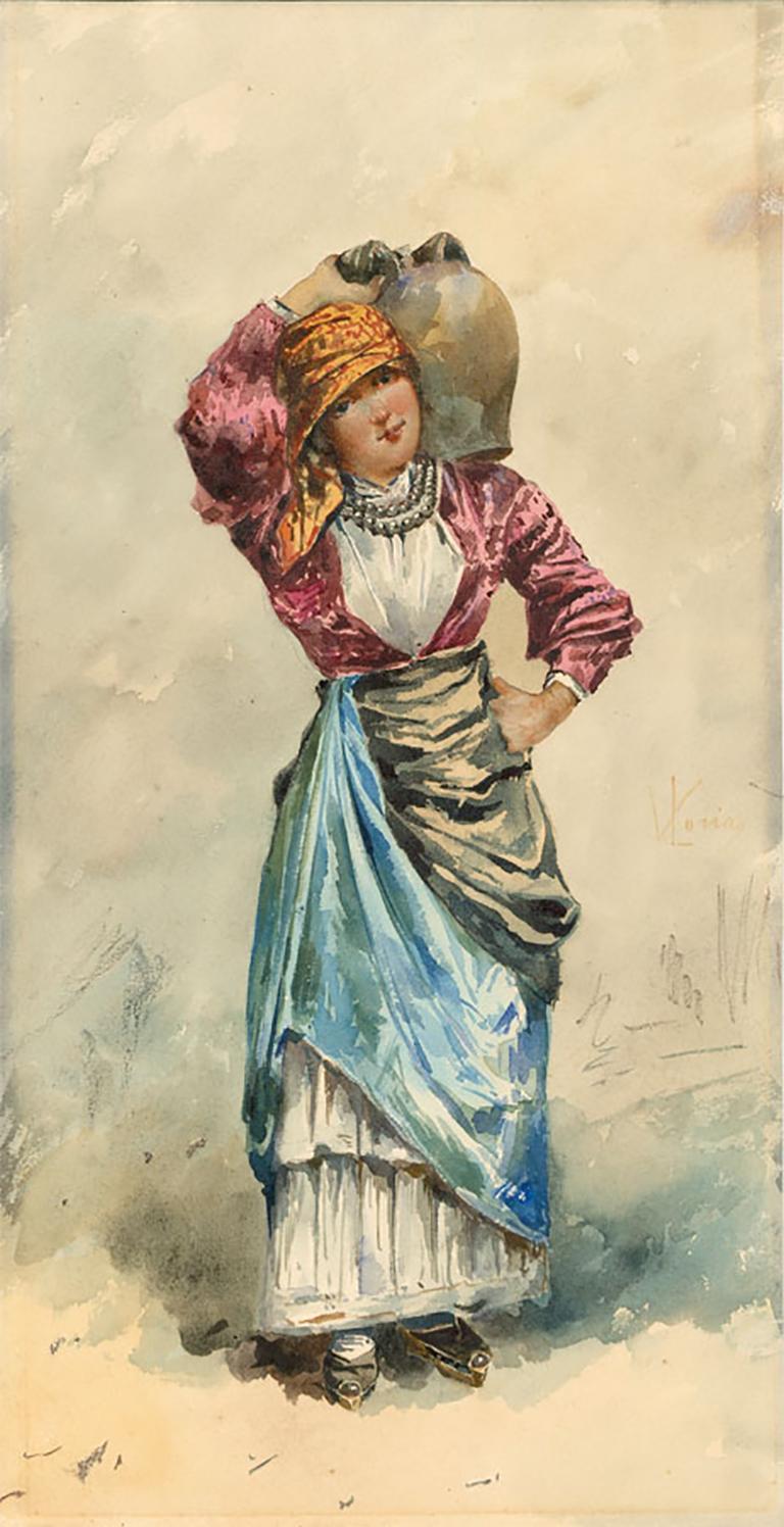 Vincenzo Loria - Vincenzo Loria (1850-1939) - Signed Watercolour, An ...