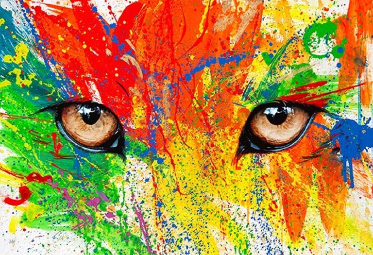 Christophe Drochon - Salsa (Regard du lynx), acrylic on canvas with ...