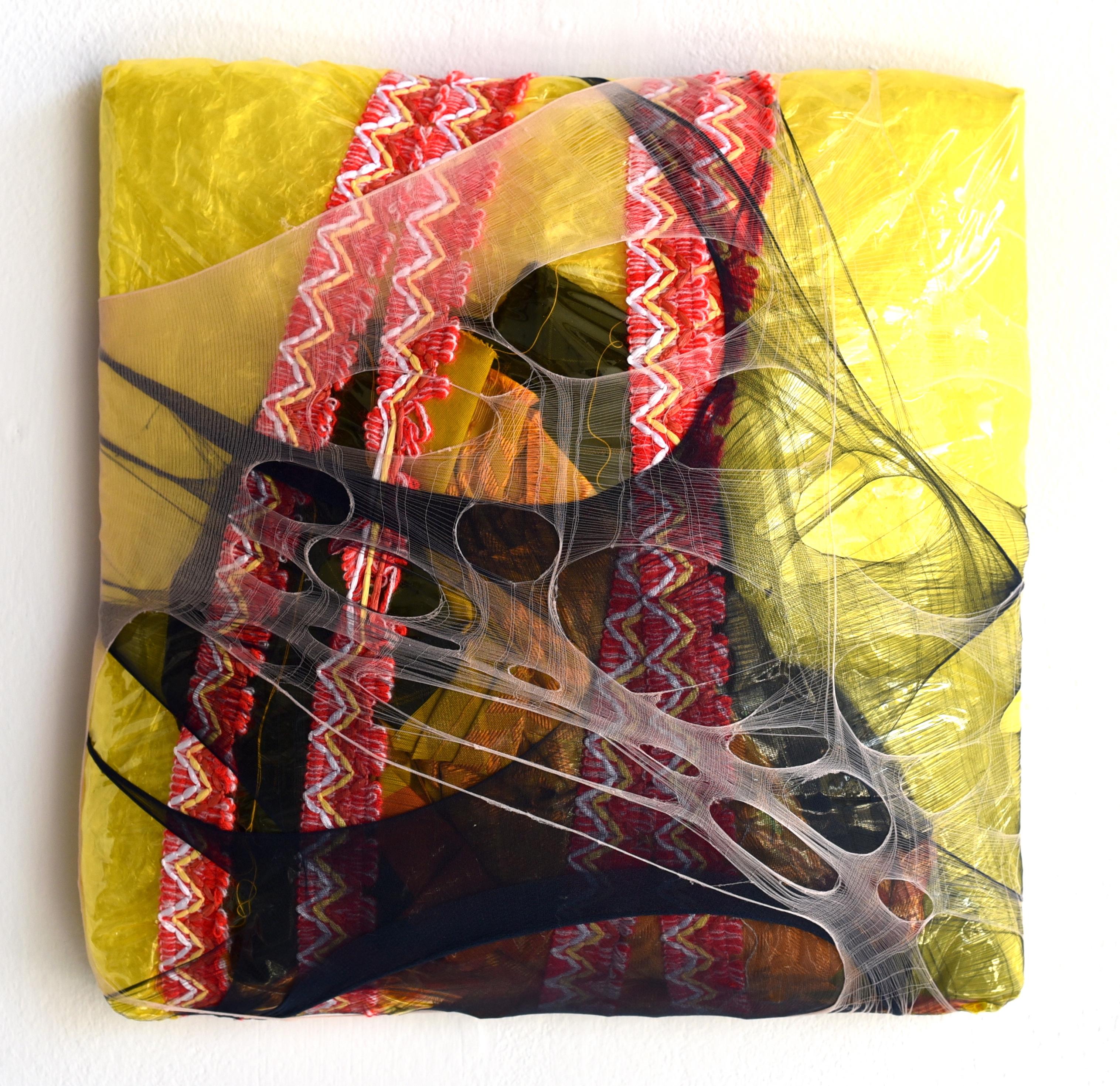 Anna-Lena Sauer - Nylon Painting 14 (textile art, green, abstract ...