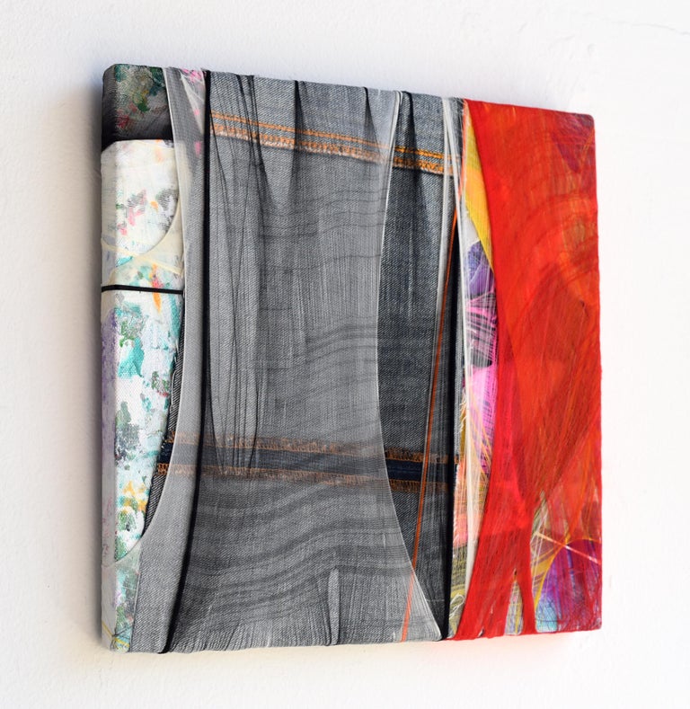 Anna-Lena Sauer - Nylon Painting 11 fabric red grey abstract painting ...