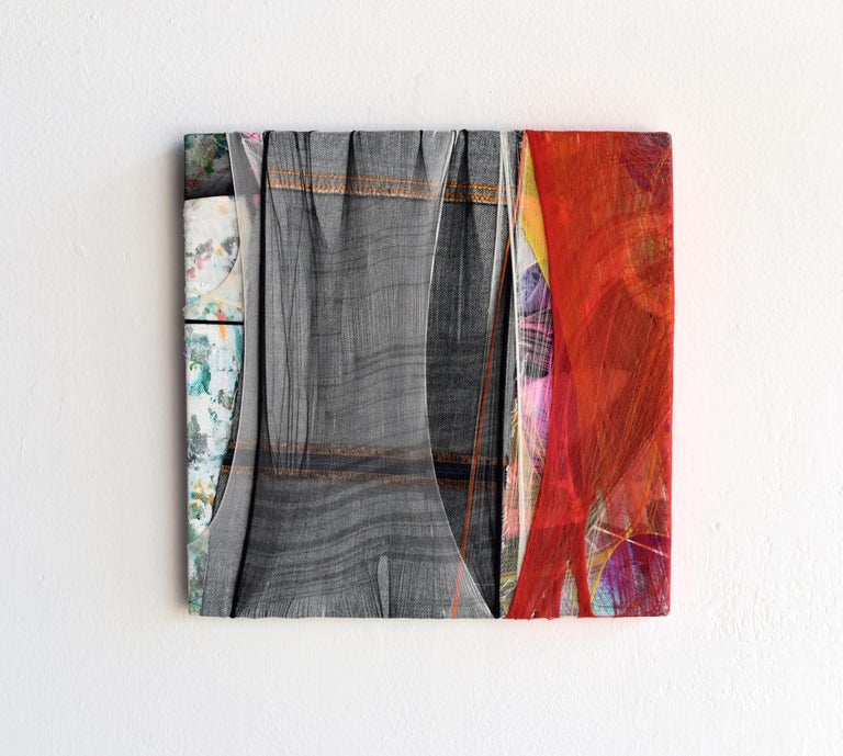 Anna-Lena Sauer - Nylon Painting 11 fabric red grey abstract painting ...