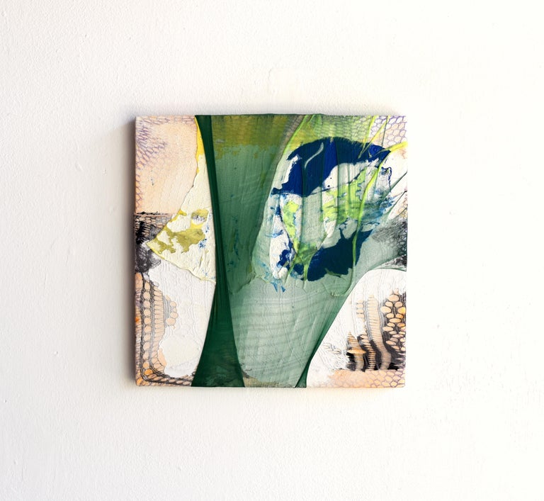 Anna-Lena Sauer - Nylon Painting 14 (textile art, green, abstract ...