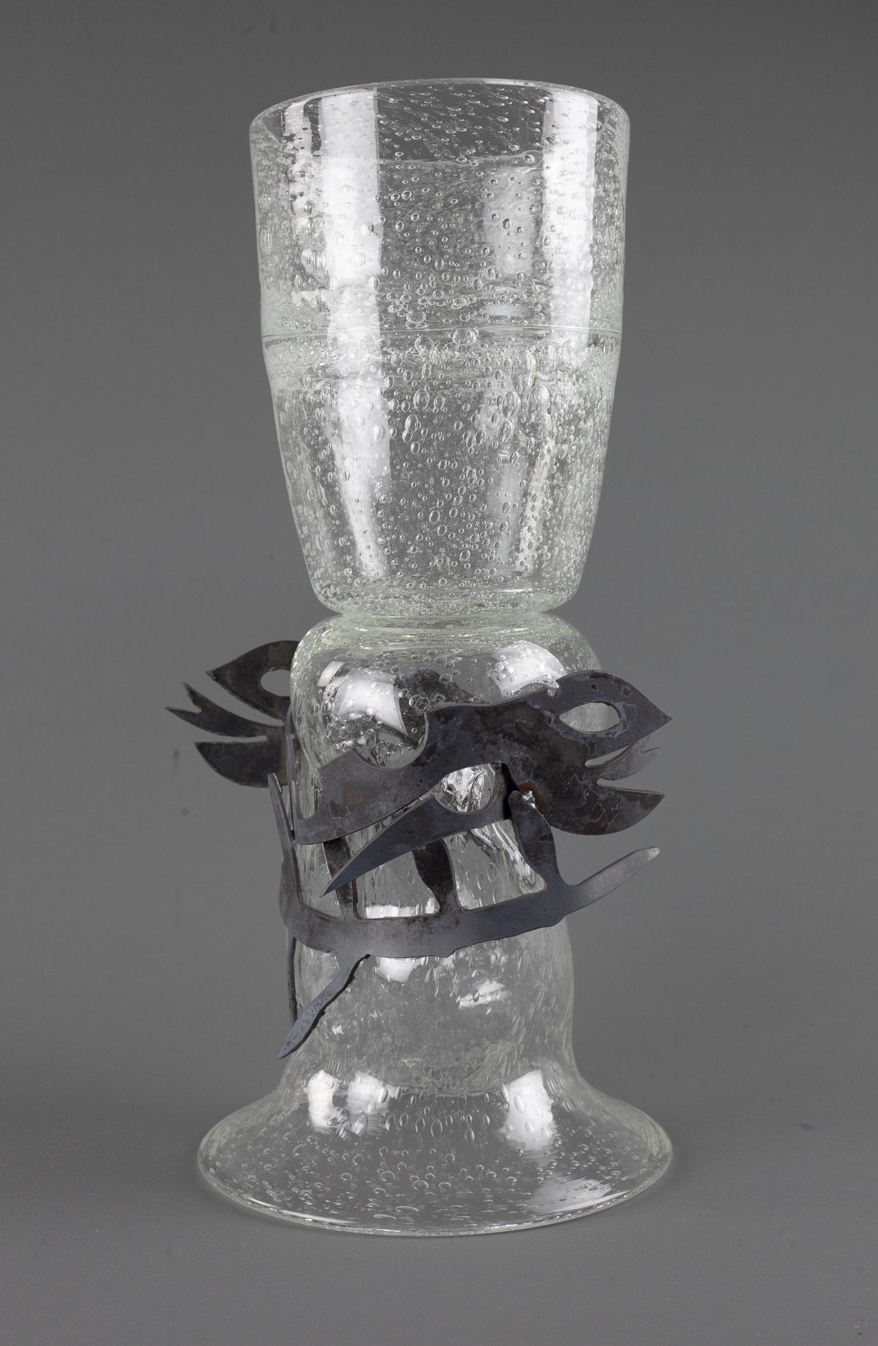 Robert Burch - Snakes (blown glass clear transparent vessel table top ...