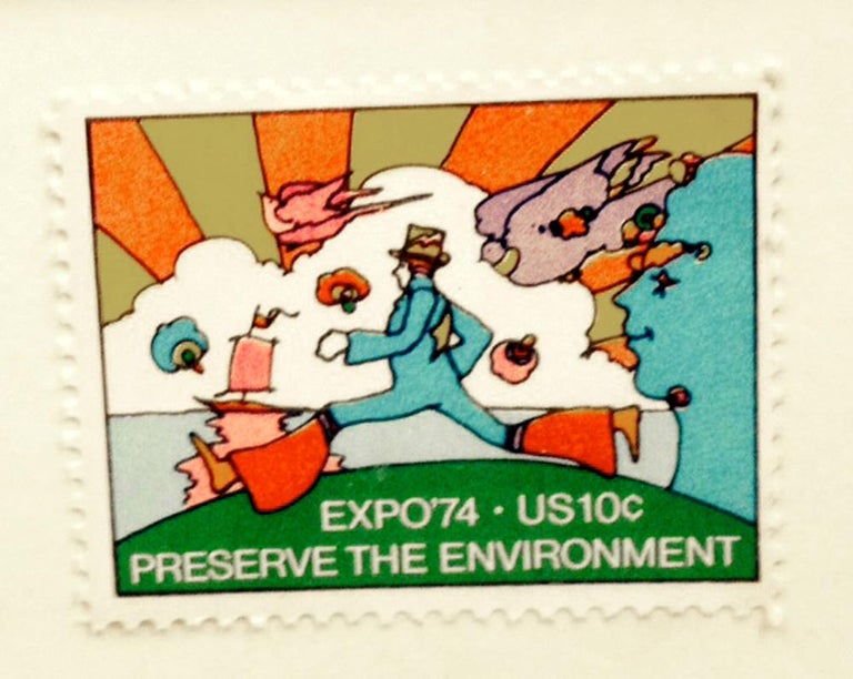 Peter Max - Original sketch for the Expo74 US 10 c stamp “Preserve the ...