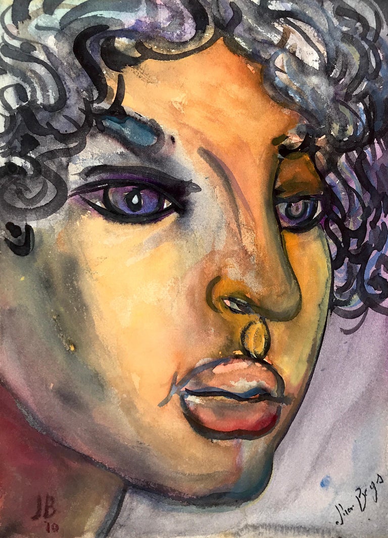 John Boyce - John Boyce (American 1938); Portrait 1; watercolor on ...