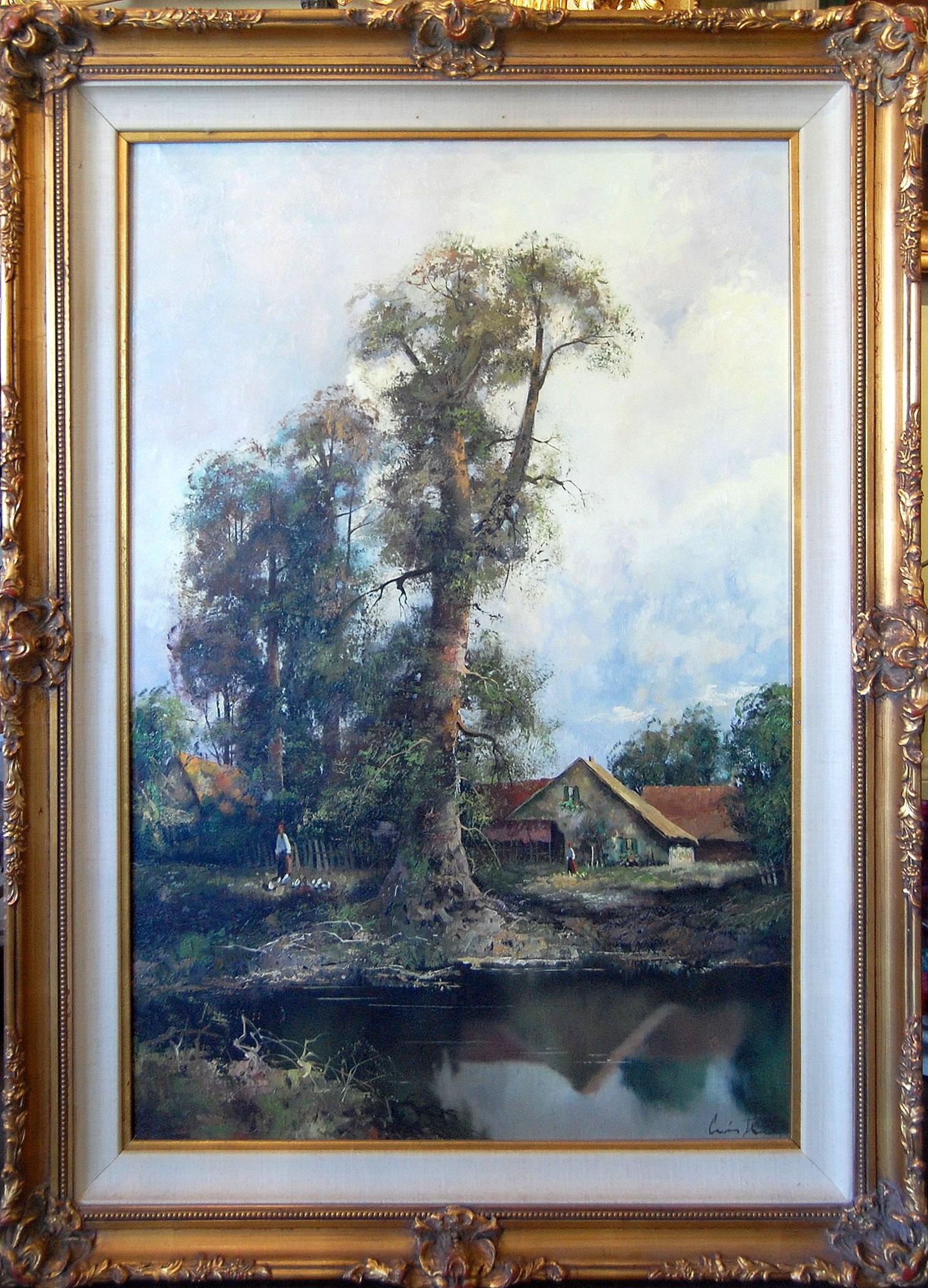 Ludwig Klein - River Landscape With A House For Sale at 1stDibs ...