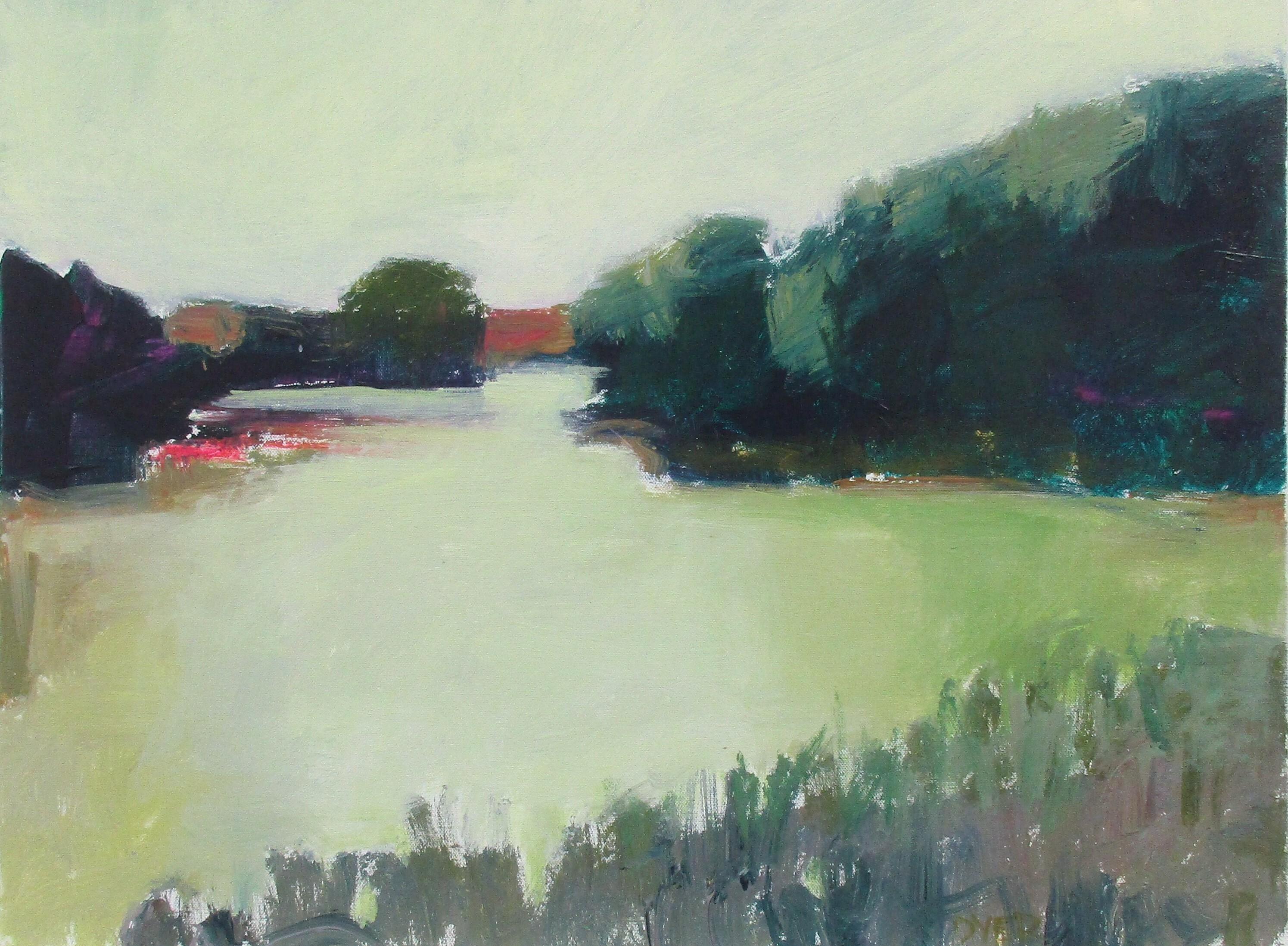 Janet Dyer - Marsh with Yellow Sky For Sale at 1stDibs