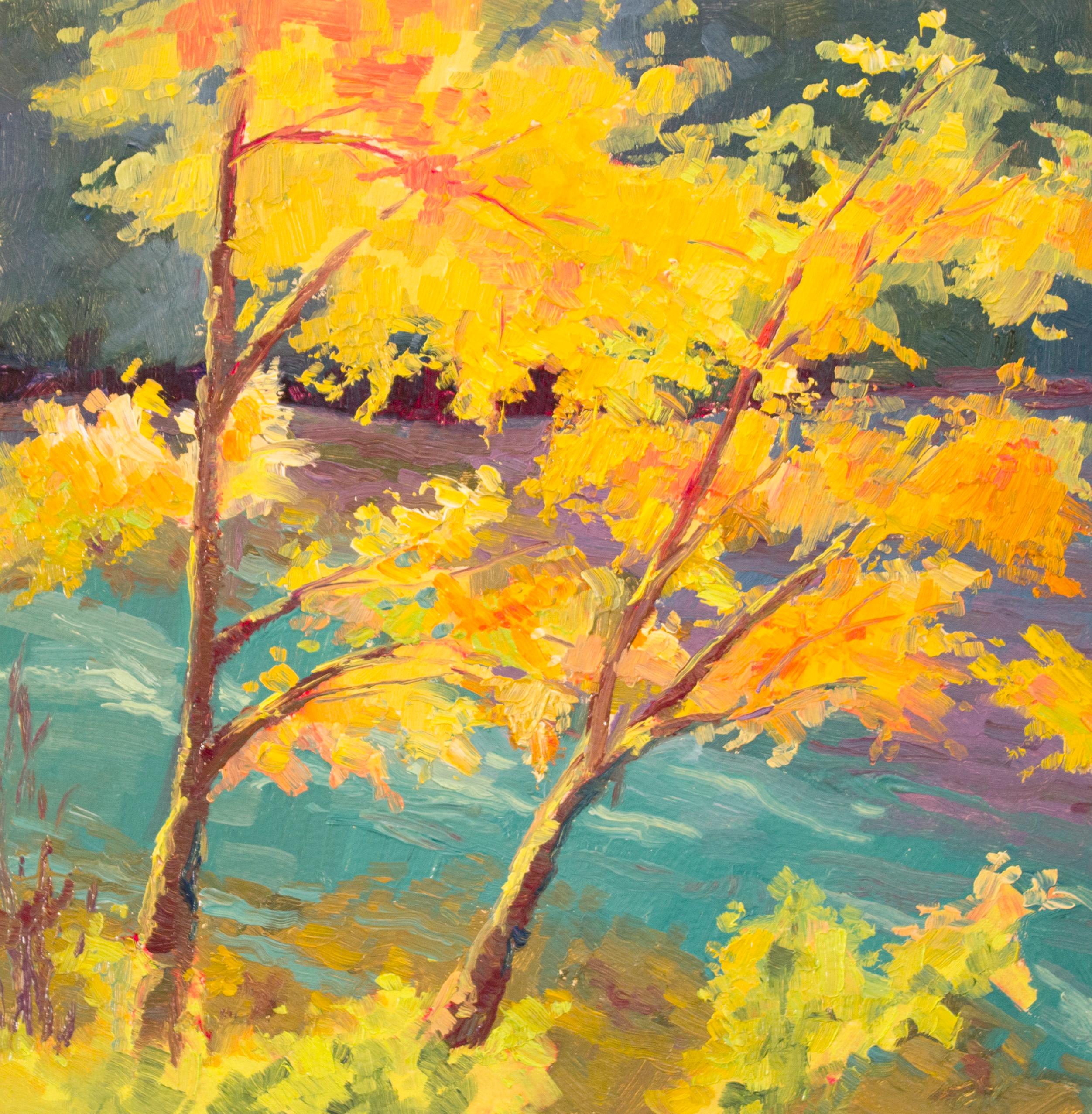 Karen E Lewis - Leaves by the River For Sale at 1stDibs