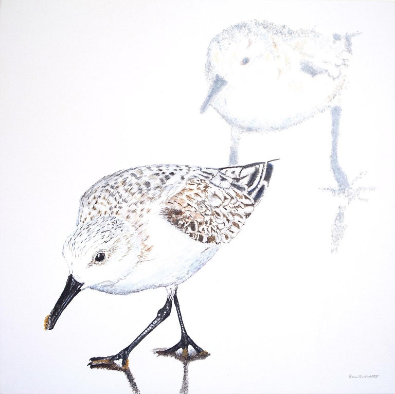 Emil Morhardt - Sanderling Duo, Original Painting at 1stDibs