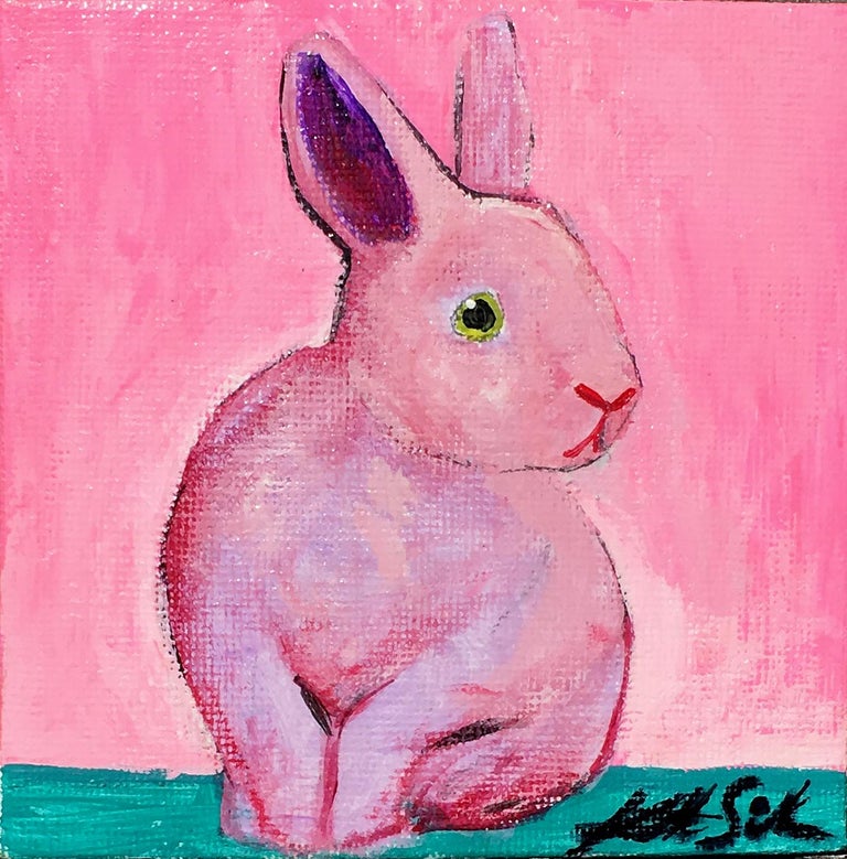 Kat Silver - Neon Pink Bunny at 1stDibs