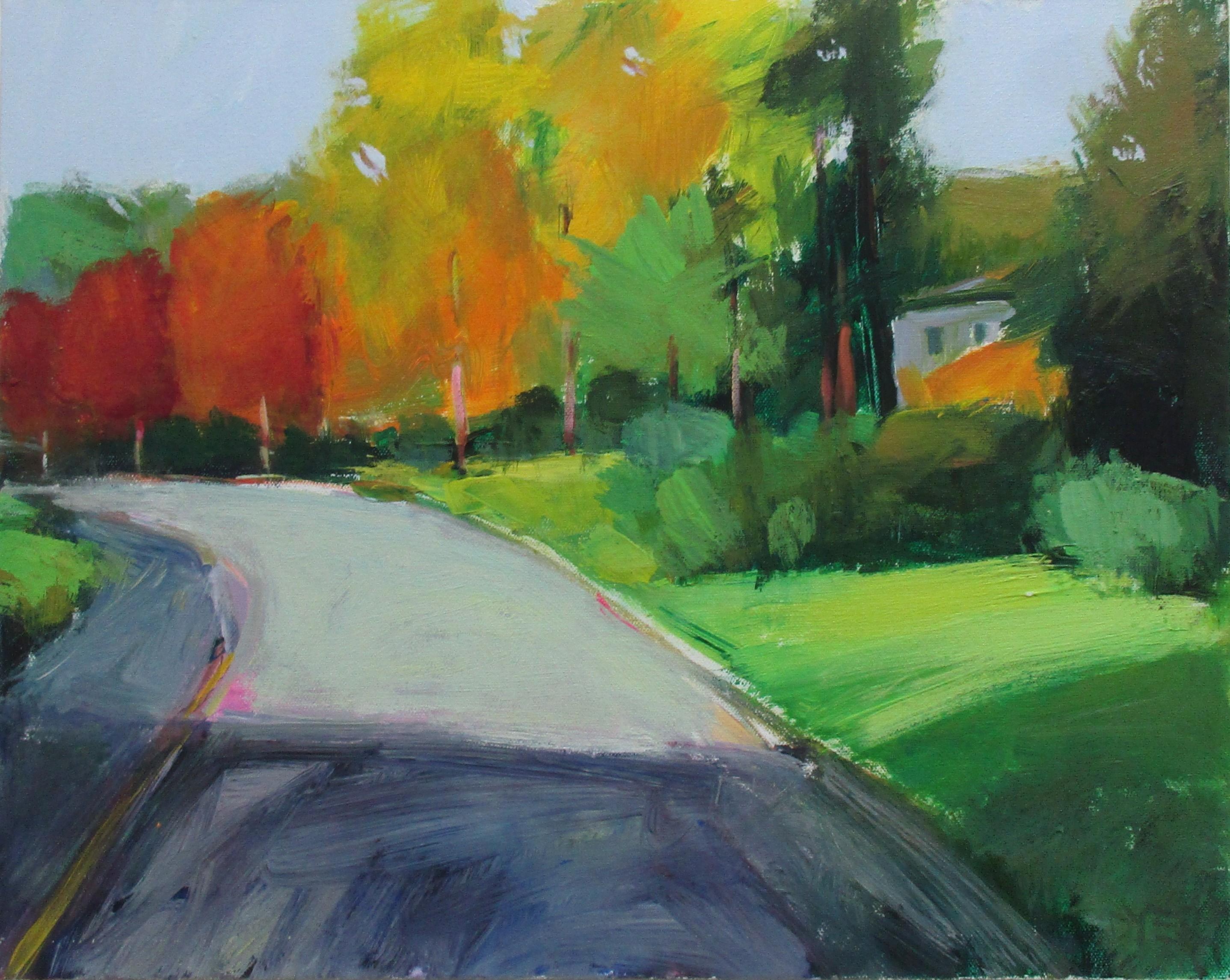 Janet Dyer - Fields and Highway, England, Original Painting For Sale at ...