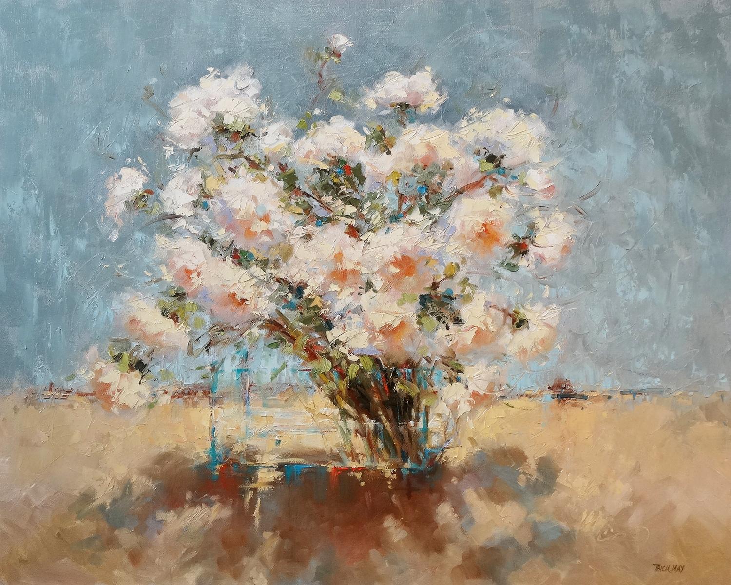 Tricia May - Delicate Flowers, Oil Painting For Sale at 1stDibs