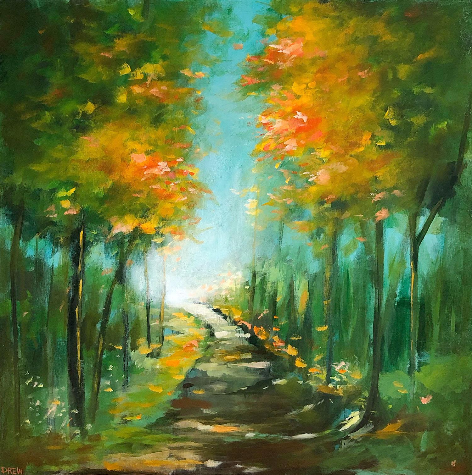 Drew Noel Marin - Winter Lake, Abstract Painting For Sale at 1stDibs