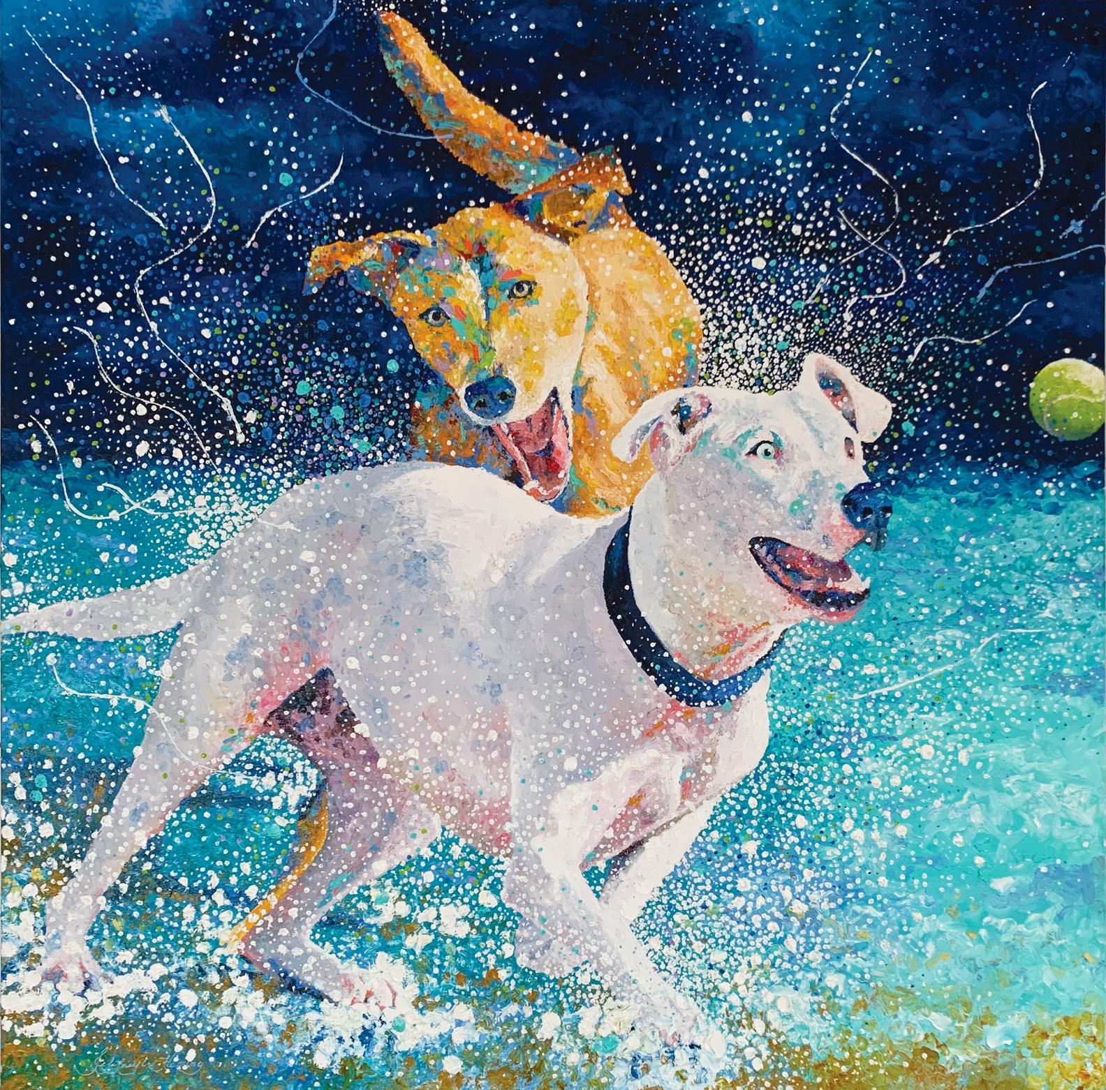 Jeff Fleming - Beach Day, Oil Painting For Sale at 1stDibs