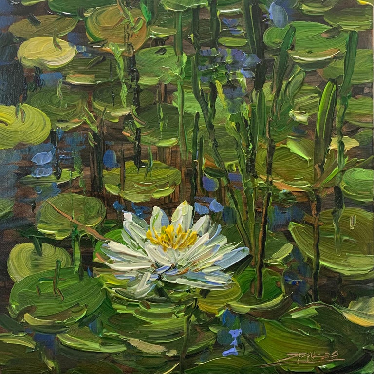 Eric Alfaro - White Flower, Original Painting at 1stDibs