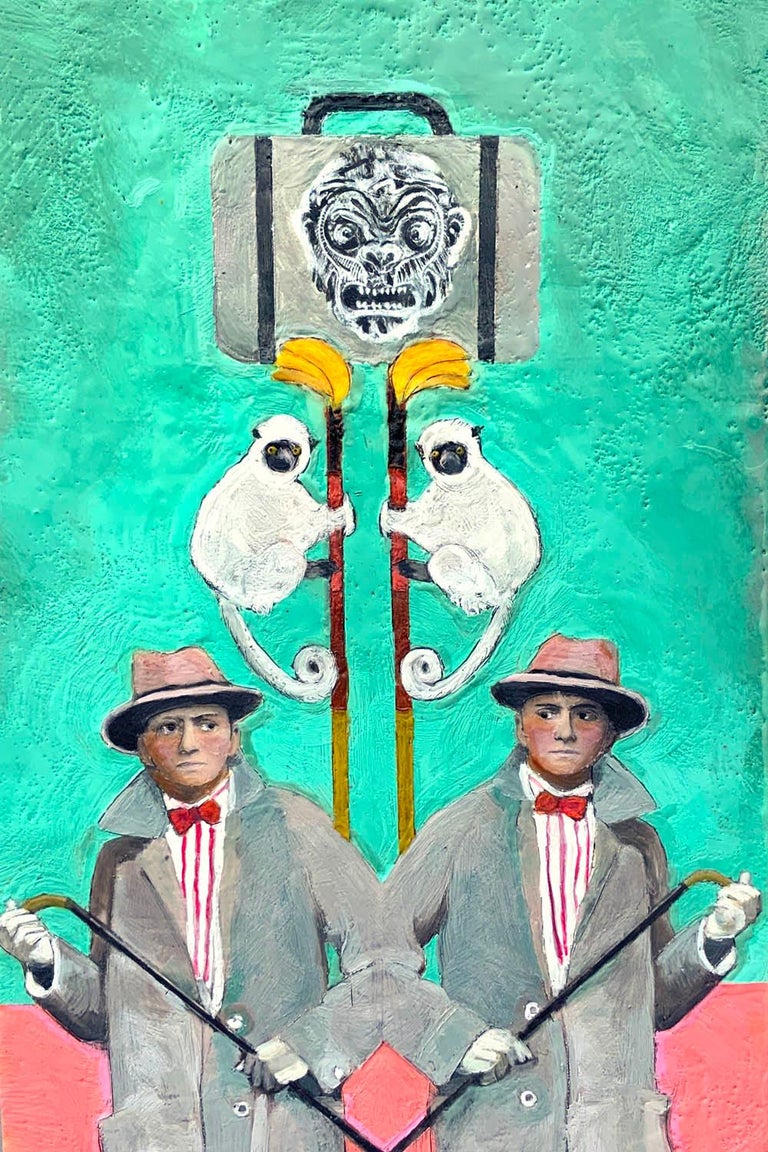 Linda Benenati - Case of the Mythical Monkey, Original Painting For ...