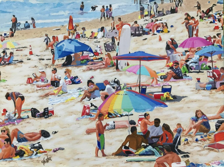 John Jaster - Day at the Beach, Original Painting For Sale at 1stDibs