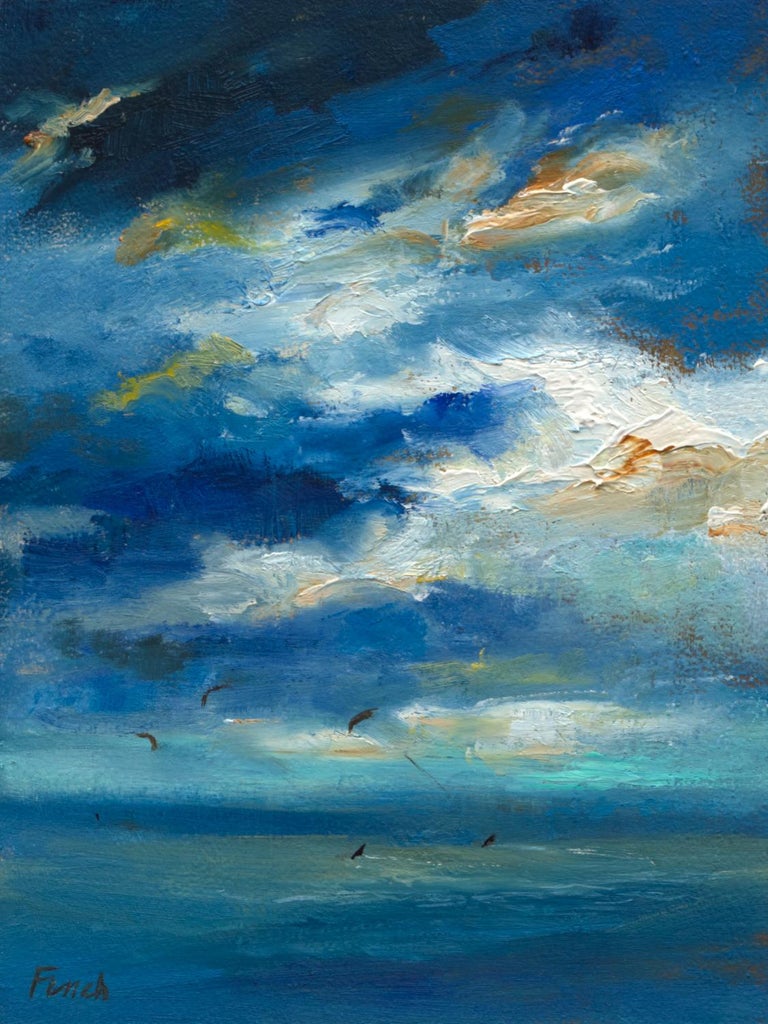 Sheila Finch - The Kite Surfers, Oil Painting For Sale at 1stDibs