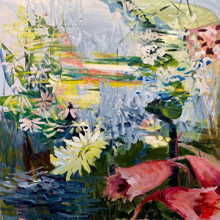 Julia Hacker - Morning with Flowers, Original Painting For Sale at 1stDibs