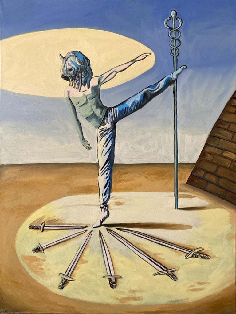 Rachel Srinivasan - Six of Swords, Oil Painting For Sale at 1stDibs