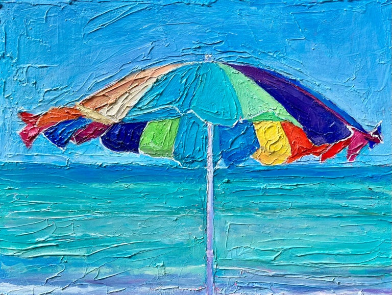 Nava Lundy - Under the Rainbow Umbrella, Original Painting For Sale at ...