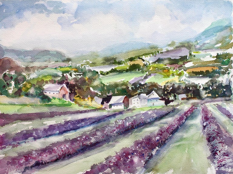 Joe Giuffrida - Lavender Fields, Original Painting For Sale at 1stDibs