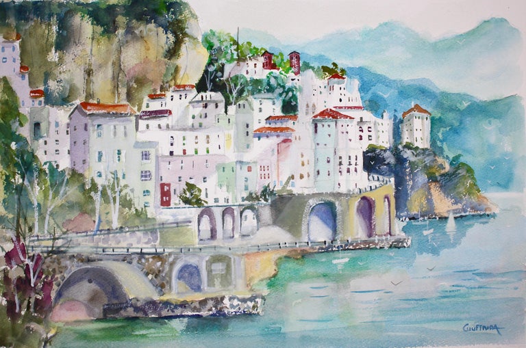 Joe Giuffrida - Amalfi Coast, Original Painting For Sale at 1stDibs