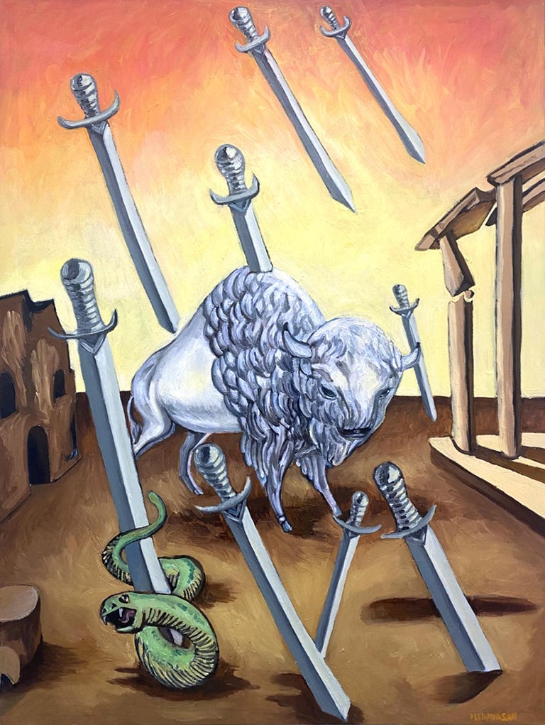 Rachel Srinivasan - Nine of Swords, Oil Painting For Sale at 1stDibs