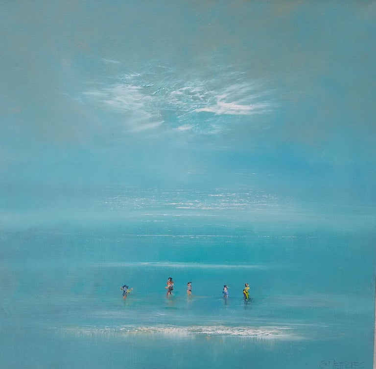 George Peebles - The Swim, Oil Painting For Sale at 1stDibs