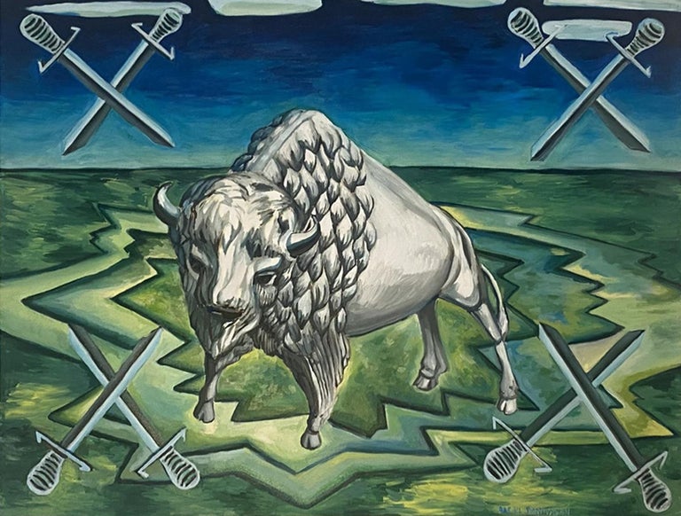 Rachel Srinivasan - Eight of Swords II, Oil Painting For Sale at 1stDibs