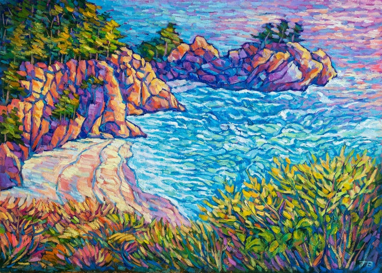 Tao Bai - Big Sur Falls, Oil Painting For Sale at 1stDibs