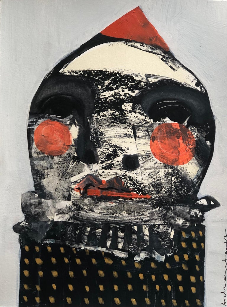 Paulina Archambault - Golden Clown, Original Painting For Sale at 1stDibs