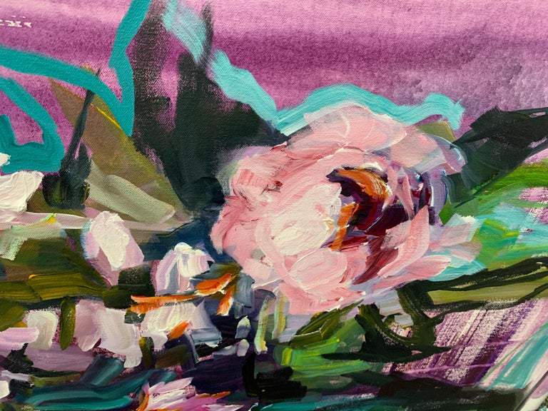 Julia Hacker - Flowers for Mother, Original Painting For Sale at 1stDibs