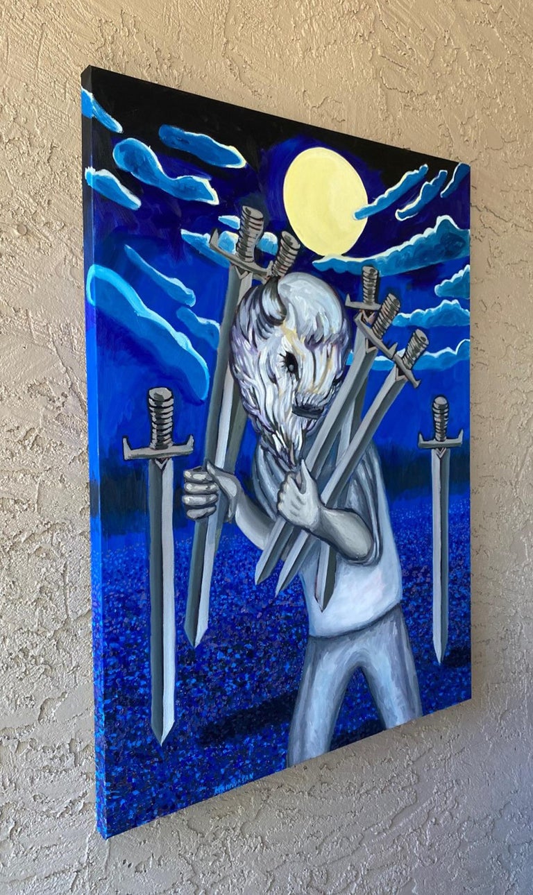 Rachel Srinivasan - Seven of Swords, Oil Painting For Sale at 1stDibs