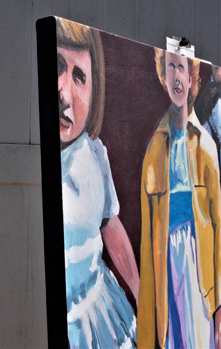 Benjamin Thomas - Tom and His Girls, Original Painting For Sale at 1stDibs