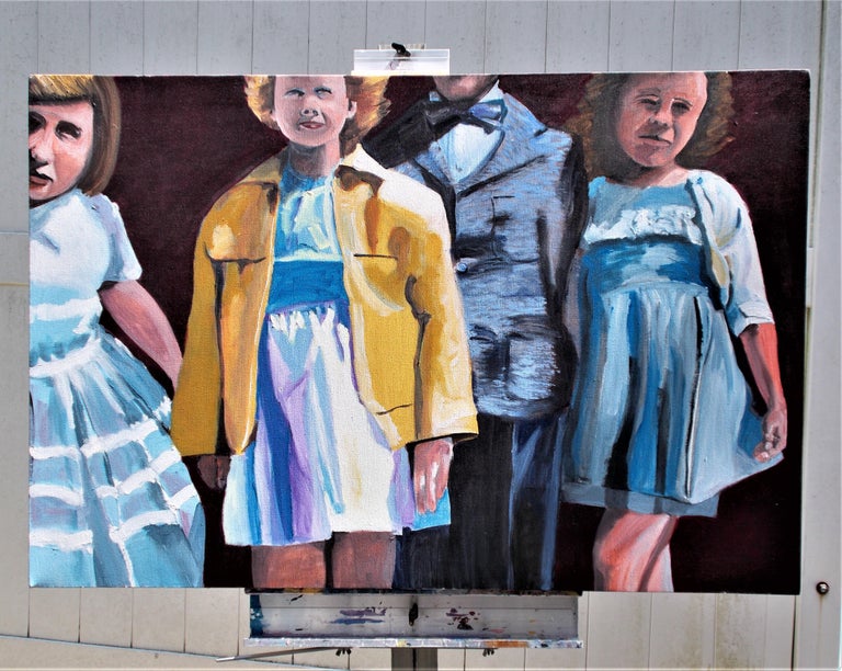 Benjamin Thomas - Tom and His Girls, Original Painting For Sale at 1stDibs