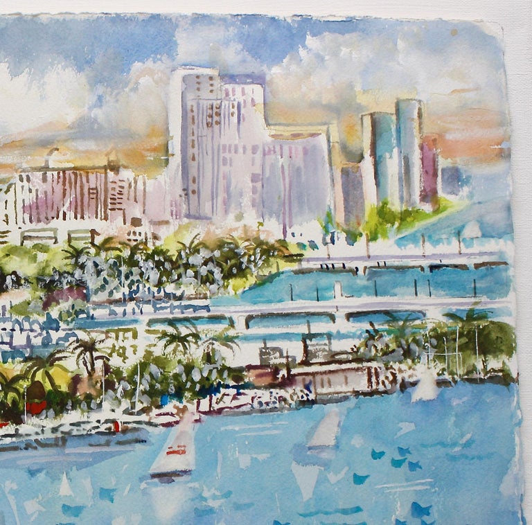 Joe Giuffrida - Miami Beach, Original Painting For Sale at 1stDibs