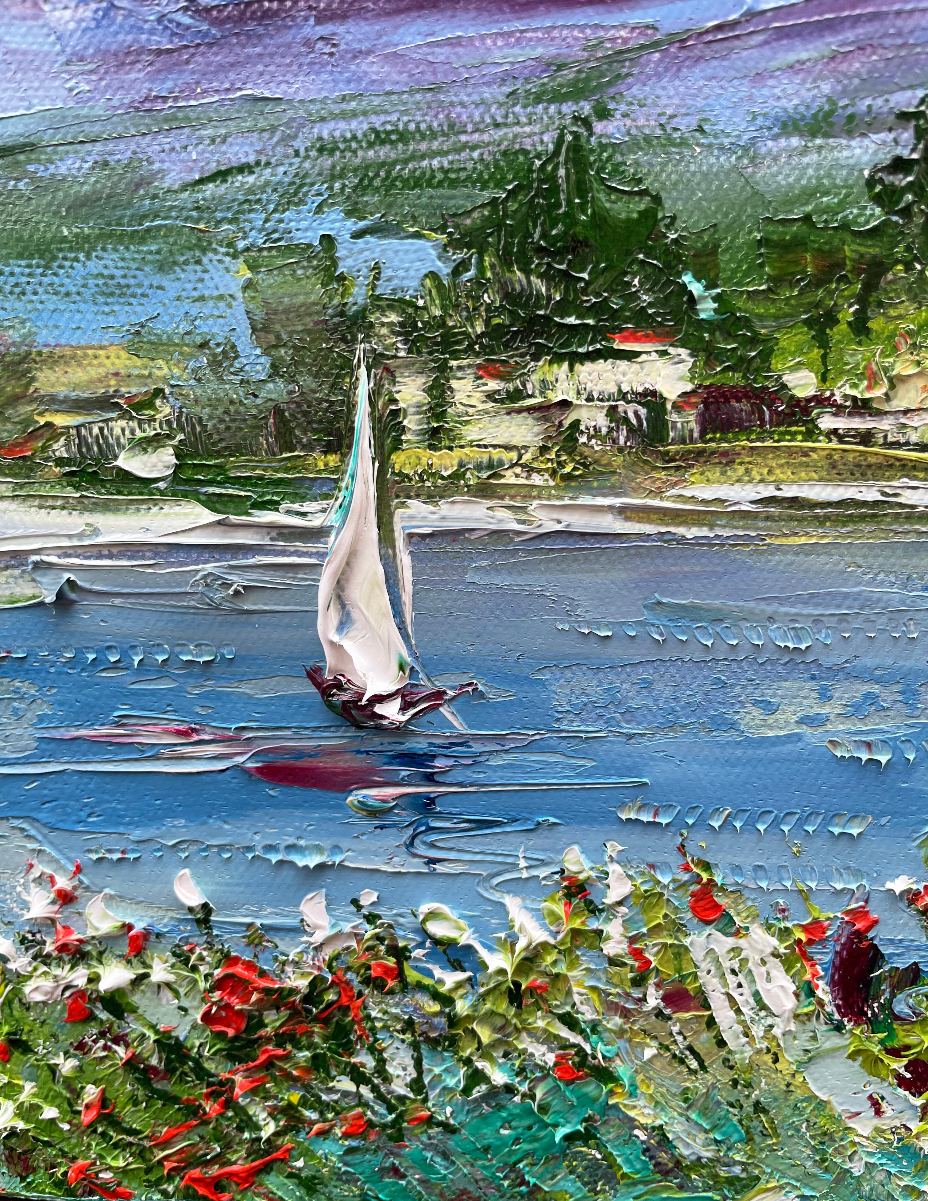 Lisa Elley - Across Lake Como, Oil Painting For Sale at 1stDibs | lake ...