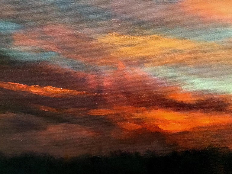 Elizabeth Garat - Last Light; Vermilion Ribbon, Oil Painting For Sale ...