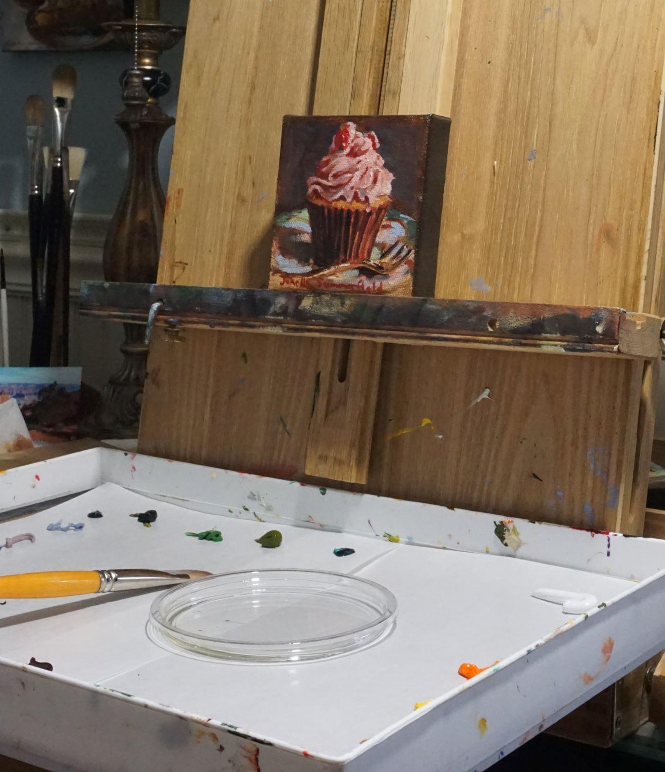 Jonelle Summerfield - Pink Cupcake with Cranberries, Oil Painting For ...