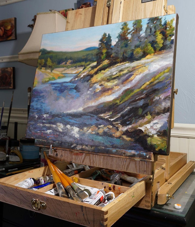 Jonelle Summerfield - Misty Stream in Yellowstone Park, Oil Painting ...