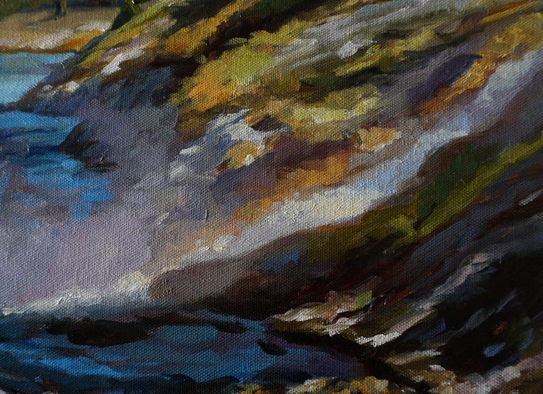 Jonelle Summerfield - Misty Stream in Yellowstone Park, Oil Painting ...
