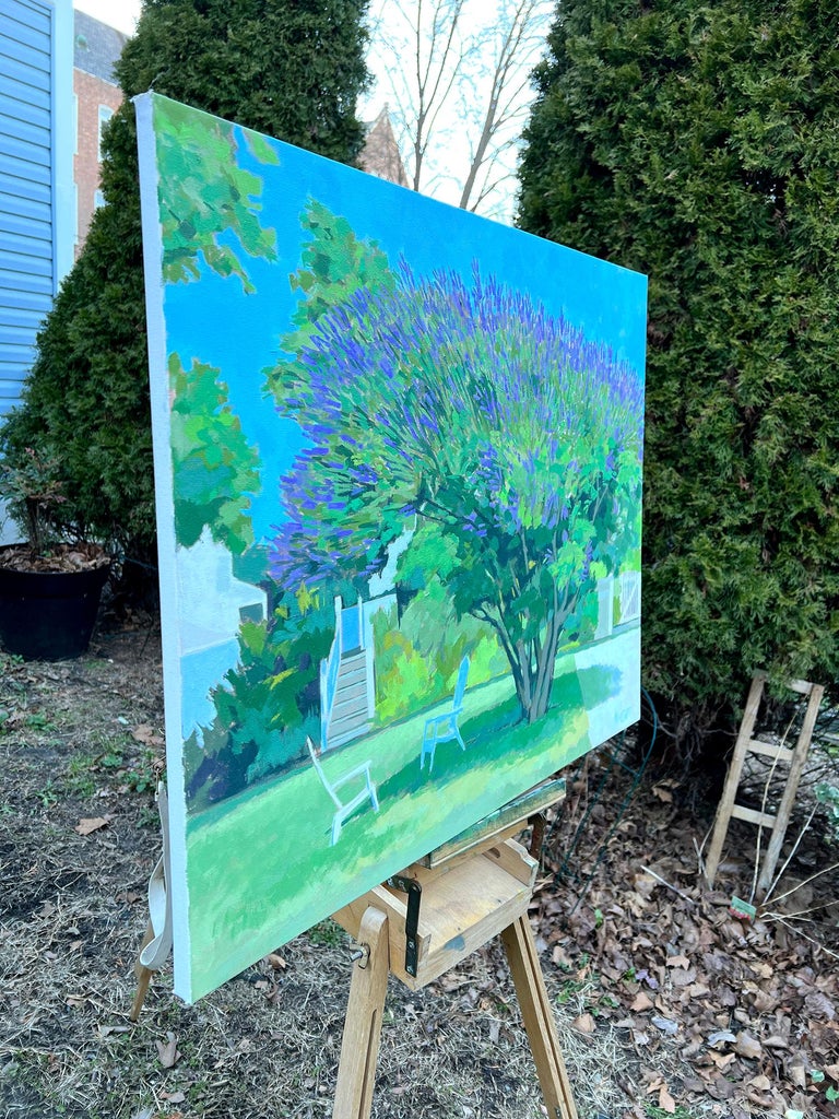 Brian McCarty - Purple Shrub, Oil Painting For Sale at 1stDibs