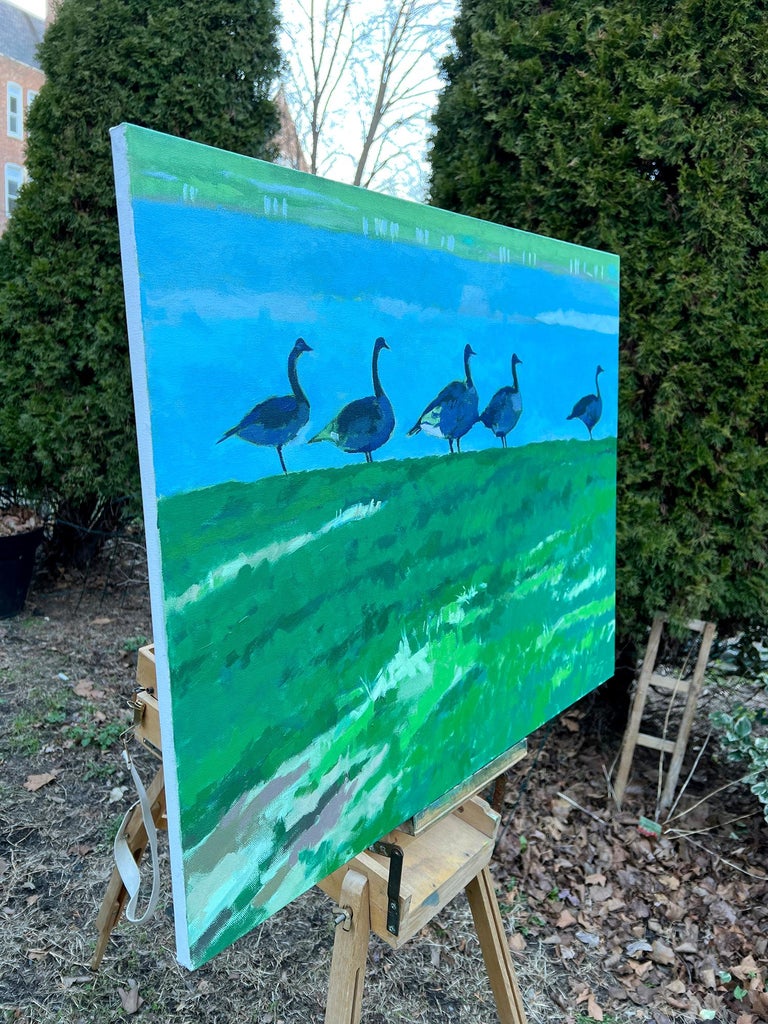 Brian McCarty - Five Geese, Oil Painting For Sale at 1stDibs
