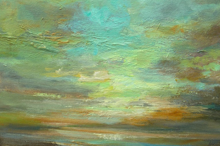Sheila Finch - Cyan Dusk, Oil Painting For Sale at 1stDibs