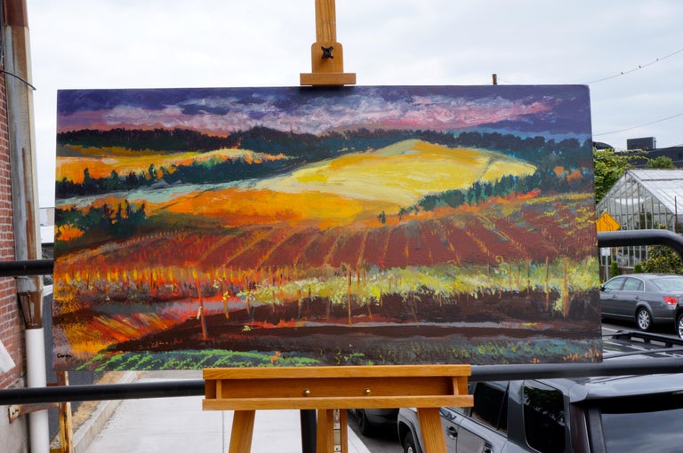 Sidonie Caron - Sunset at the Vineyard For Sale at 1stDibs