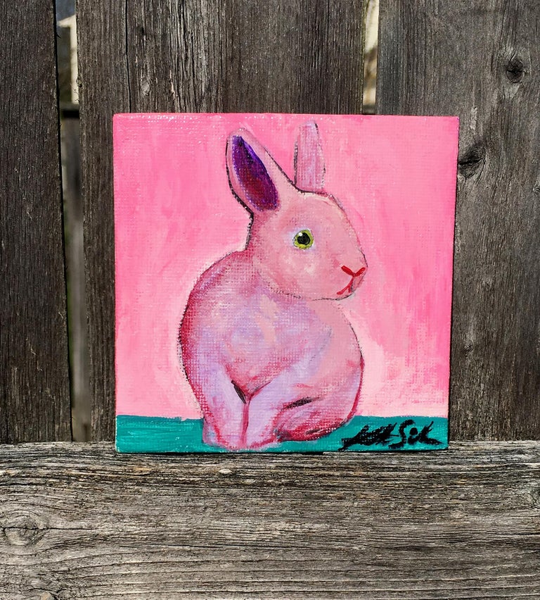 Kat Silver - Neon Pink Bunny at 1stDibs